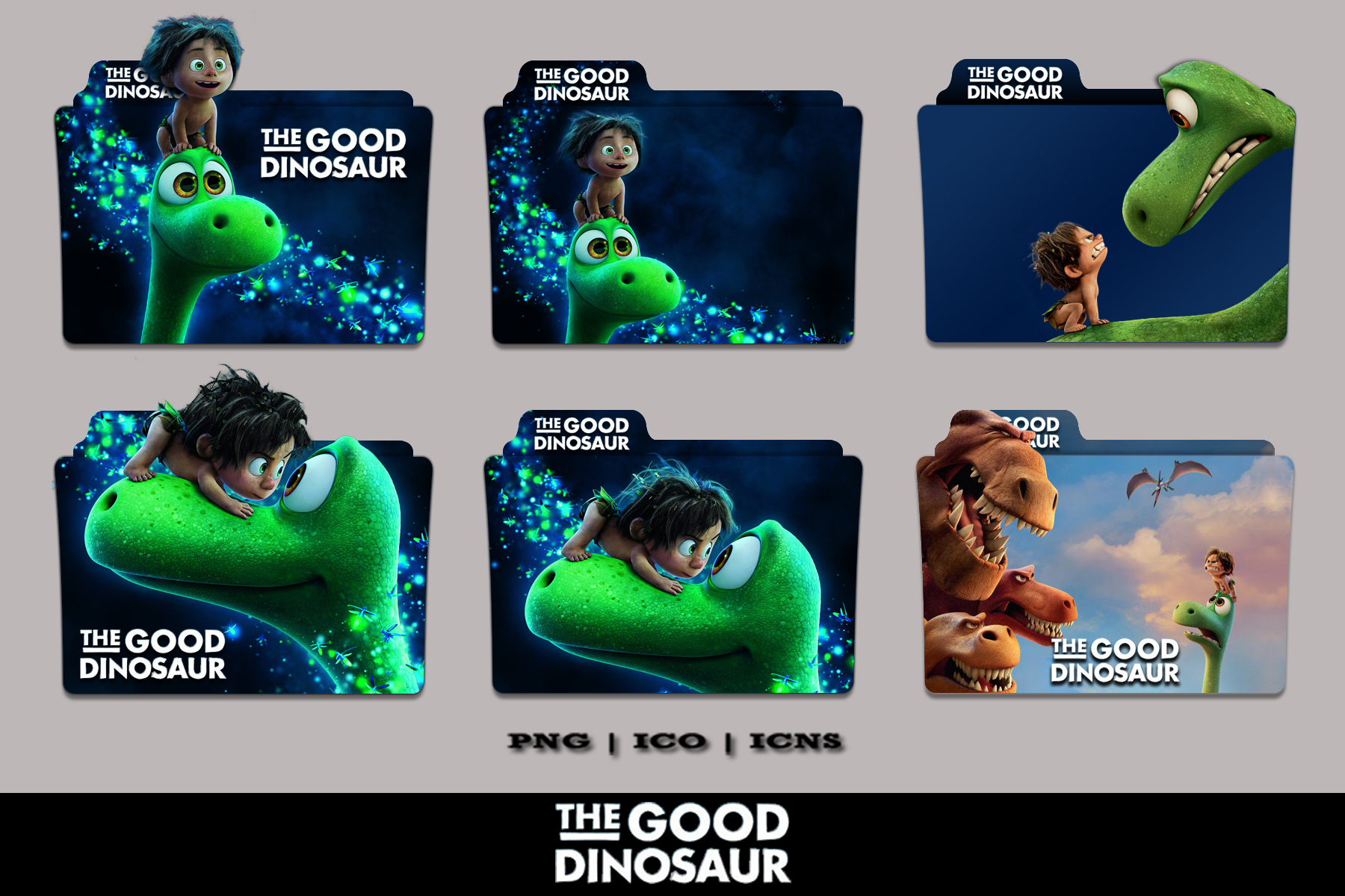 The Good Dinosaur Folder Icon Pack v2 (2015) by Bl4CKSL4YER on DeviantArt