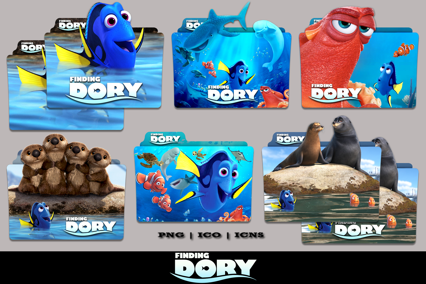 Finding Dory (2016) Folder Icon Pack by Bl4CKSL4YER on DeviantArt