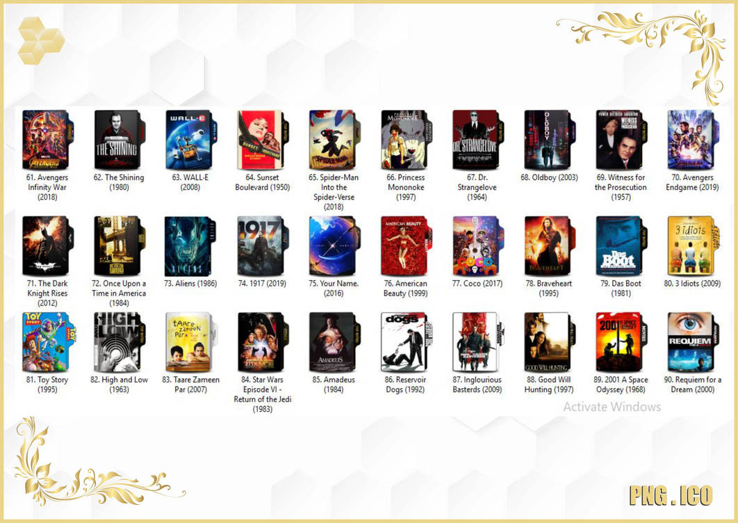 Movies IMDb Top 250 Folder Icon Pack 3 by MosayebSH on DeviantArt