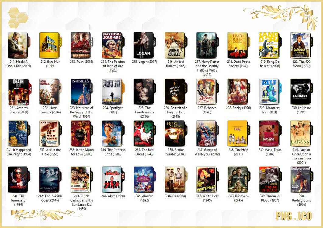 Movies IMDb Top 250 Folder Icon Pack 8 by MosayebSH on DeviantArt