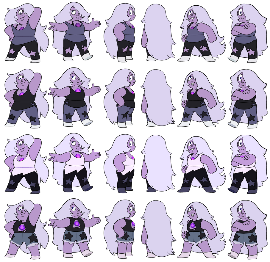 ::STEVEN UNIVERSE:: Amethyst Model Sheet 2 Renders by CharaViolet on DeviantArt