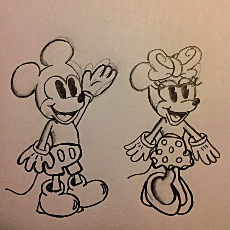 Mickey And Minnie Sketch by SonicAndKnucklesFTW on DeviantArt