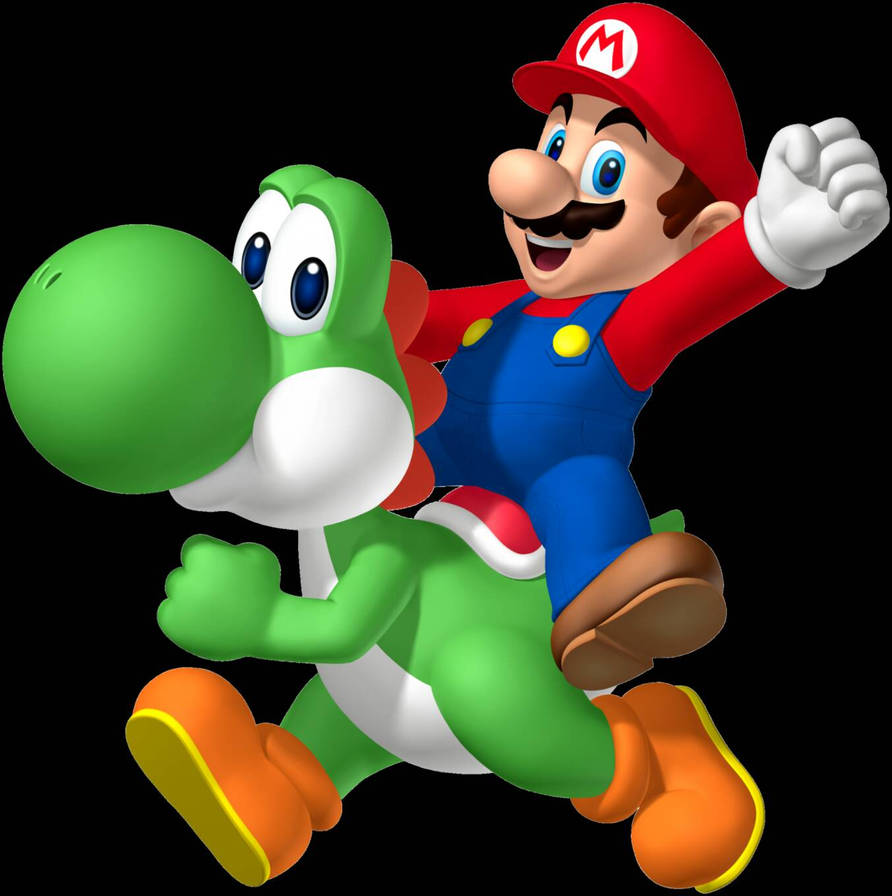 Mario enjoying a ride on Yoshi by MarioNo1 on DeviantArt