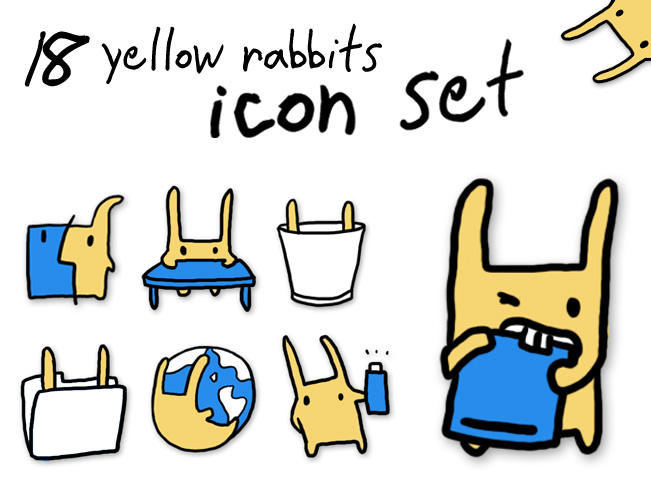 18 Yellow Rabbits Icon Set by InvisibleSnow on DeviantArt