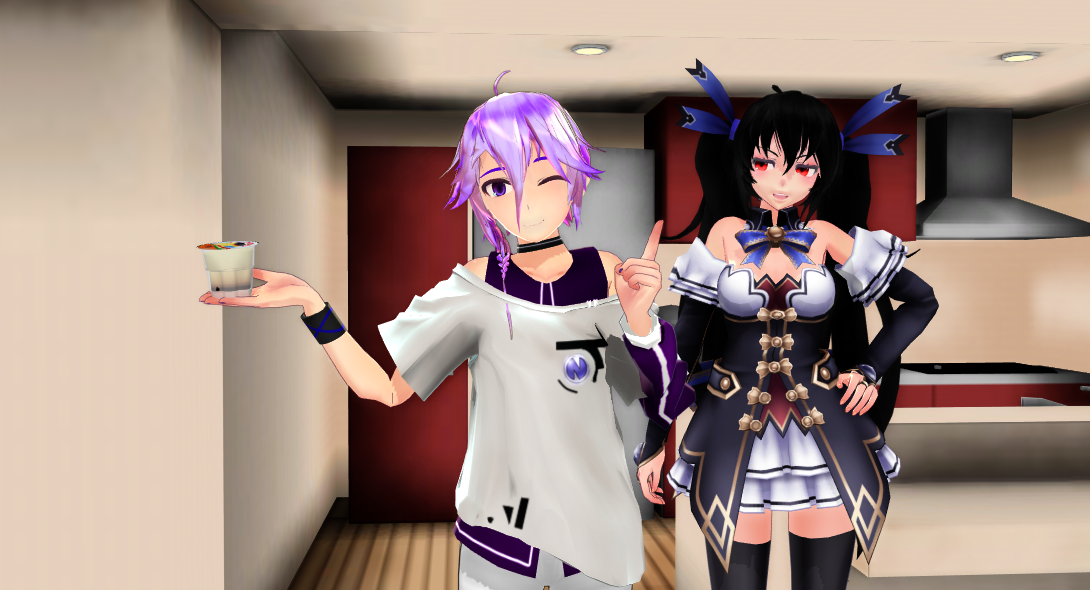 Neptune and Noire Pudding by ABlueAwesome44 on DeviantArt