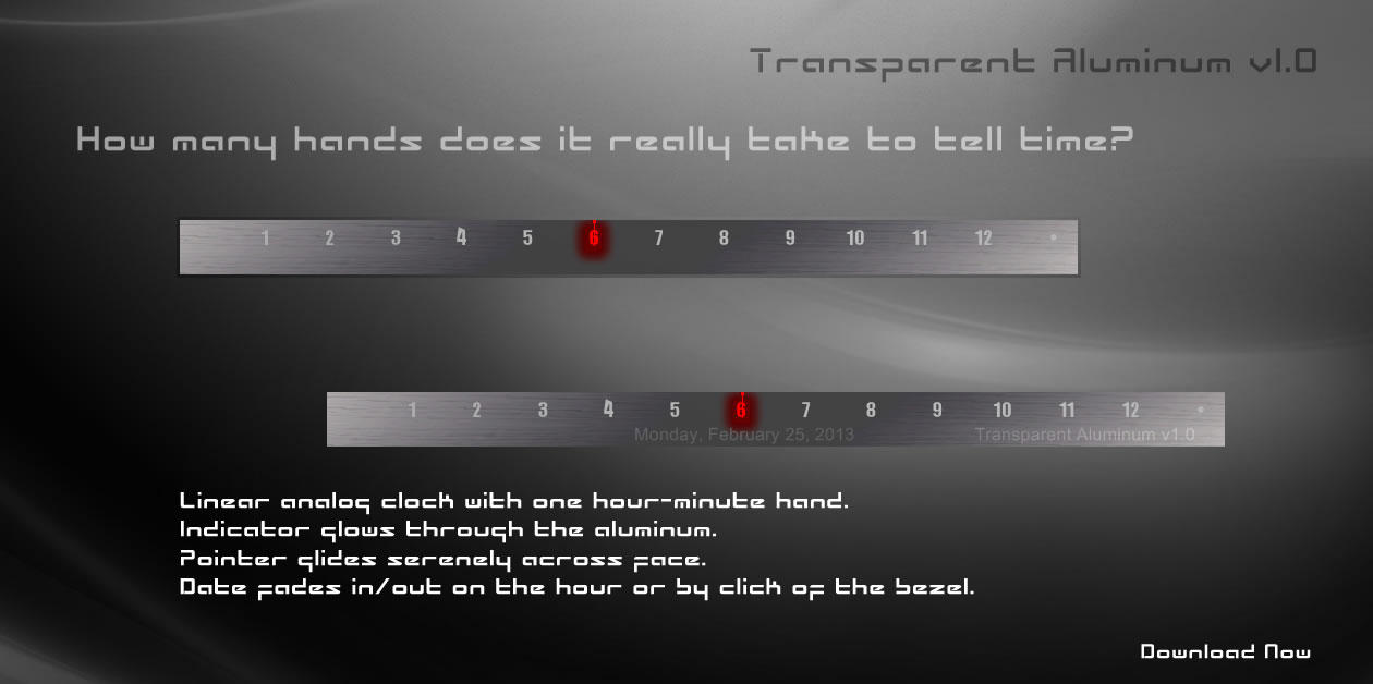 Transparent Aluminum Linear Analog Clock V1.0b by ColdMotive on DeviantArt