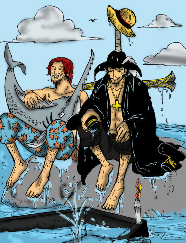 Shanks and Mihawk (coloured) by Nemotionless on DeviantArt