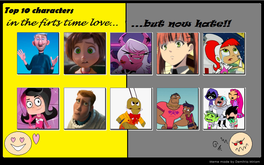 My Top 10 Characters I Used to Love, But Now Hate by jacobstout on DeviantArt