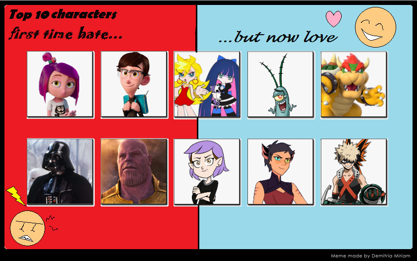 My Top 10 Characters I Used to Hate, But Now Love by jacobstout on ...