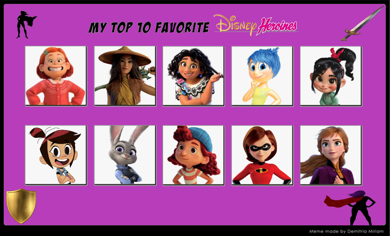 My Top 10 Favorite Disney Heroines by jacobstout on DeviantArt