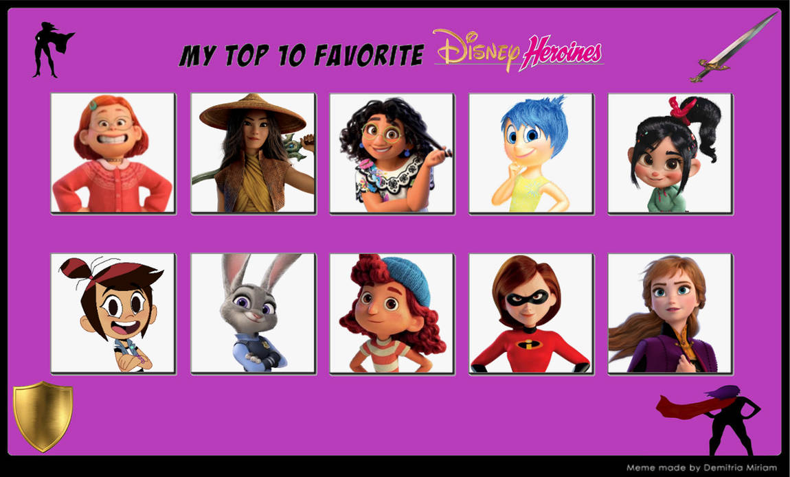 My Top 10 Favorite Disney Heroines by jacobstout on DeviantArt