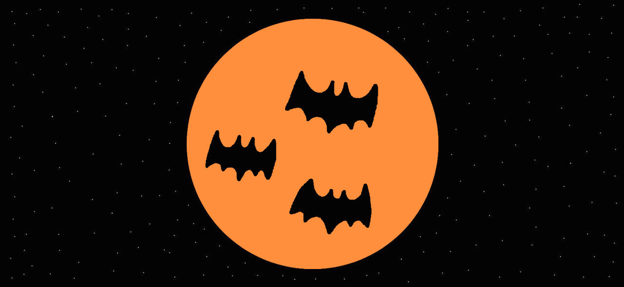 Drawtober Day 8: Orange Moon and Bats by jacobstout on DeviantArt