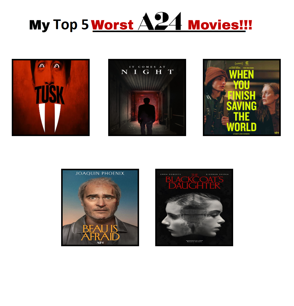 My Top 5 Worst A24 Movies!!! by jacobstout on DeviantArt