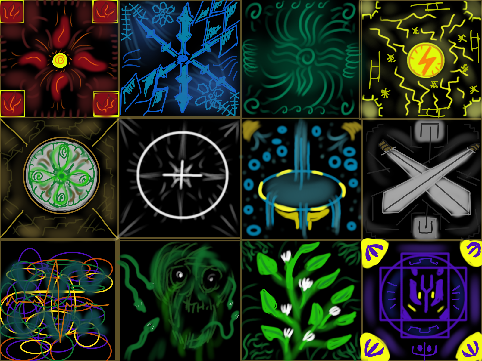 Elementalsymbols Deviantart My Elemental Symbols By Deviantfantastic