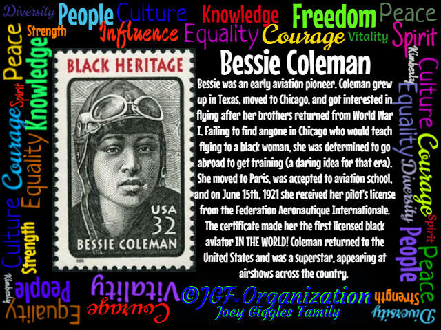 JGF Bessie Coleman Poster - Black History Month by Kimberly-at-JGF on ...