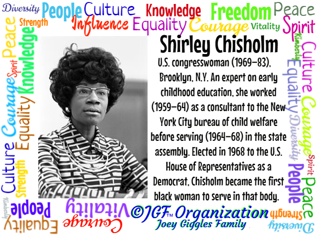 JGF Shirley Chisholm Poster - Black History Month by Kimberly-at-JGF on ...