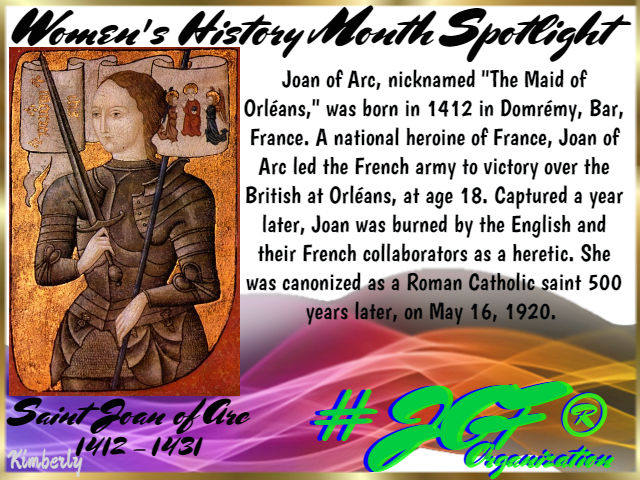 JGF Womens History Month Saint Joan of Arc Poster by Kimberly-at-JGF on ...