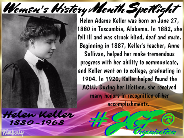 JGF Womens History Month Helen Keller Poster by Kimberly-at-JGF on ...