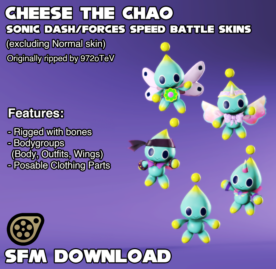 Cheese Dash/Forces Outfits (Sonic SFM Download) by cutixemma on DeviantArt