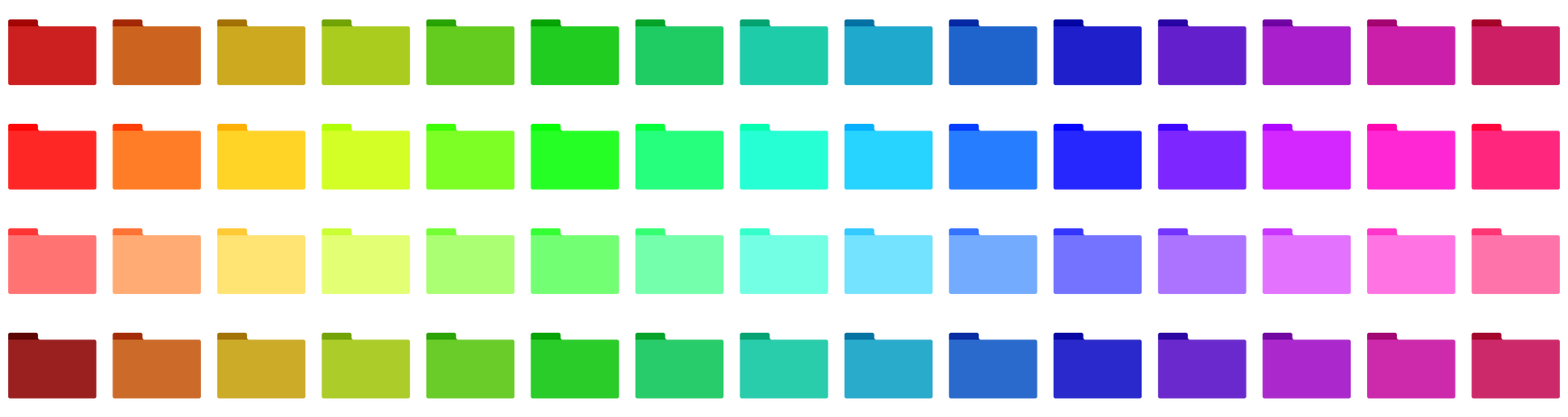 Colorful Folder Icon Set by emreaspaceless on DeviantArt