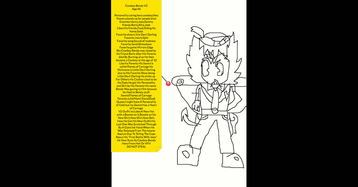 Cowboy Bendy OC V2 by poopoocrap on DeviantArt