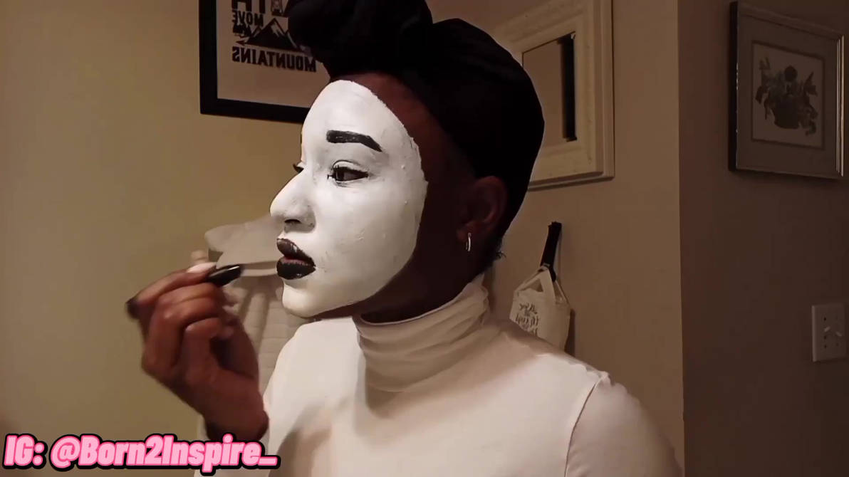 Applying Black Lipstick For Mime Makeup by AlexMirabella on DeviantArt