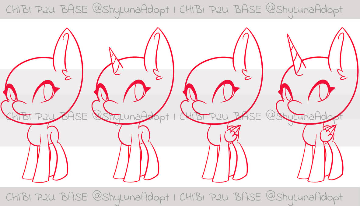 [P2U BASE] CHIBI MLP (General Species) by ShyLunaArt on DeviantArt
