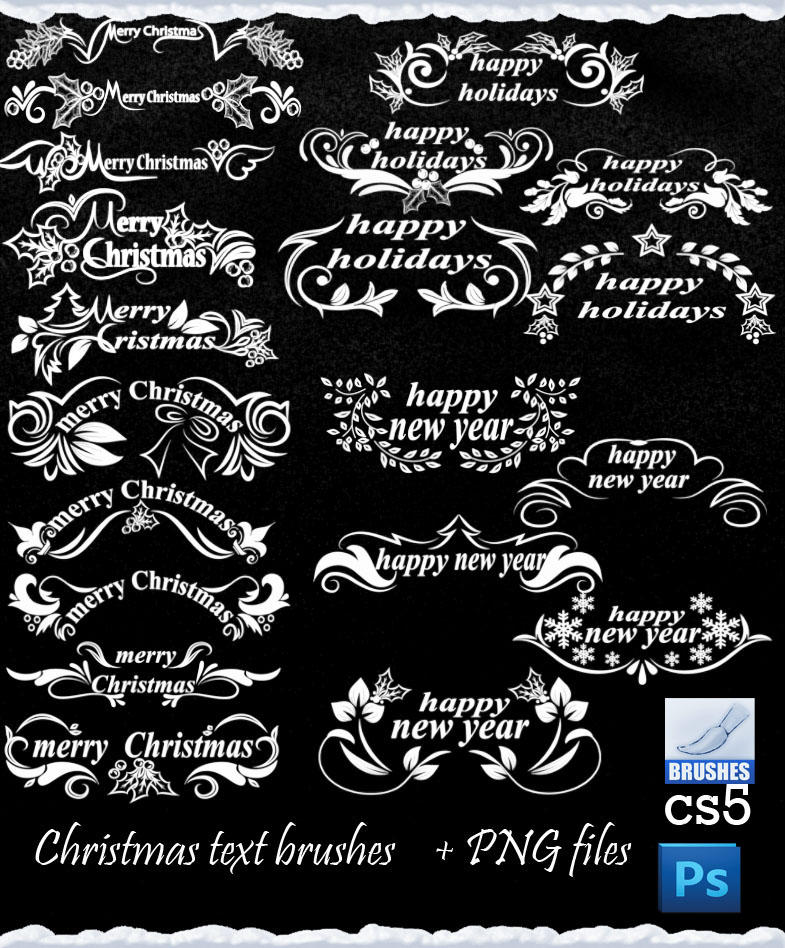Christmas text brushes by roula33 on DeviantArt