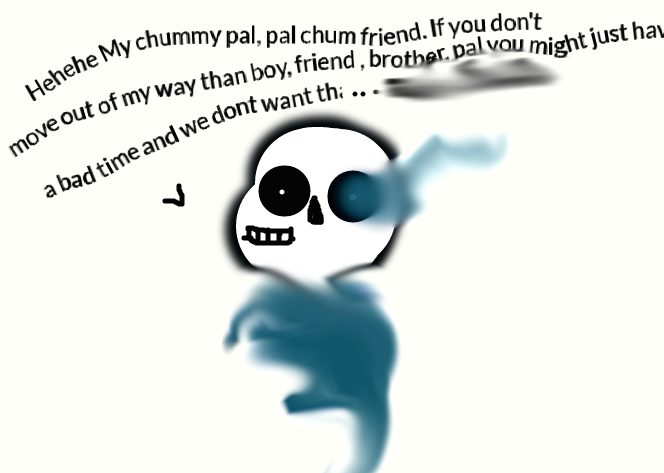 When Sans won't stop talking by EmeraldIsAWolf on DeviantArt