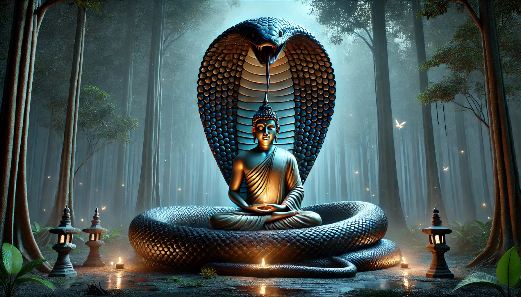 The Naga Buddha and the Cobra King Protector by nhoonat99 on DeviantArt