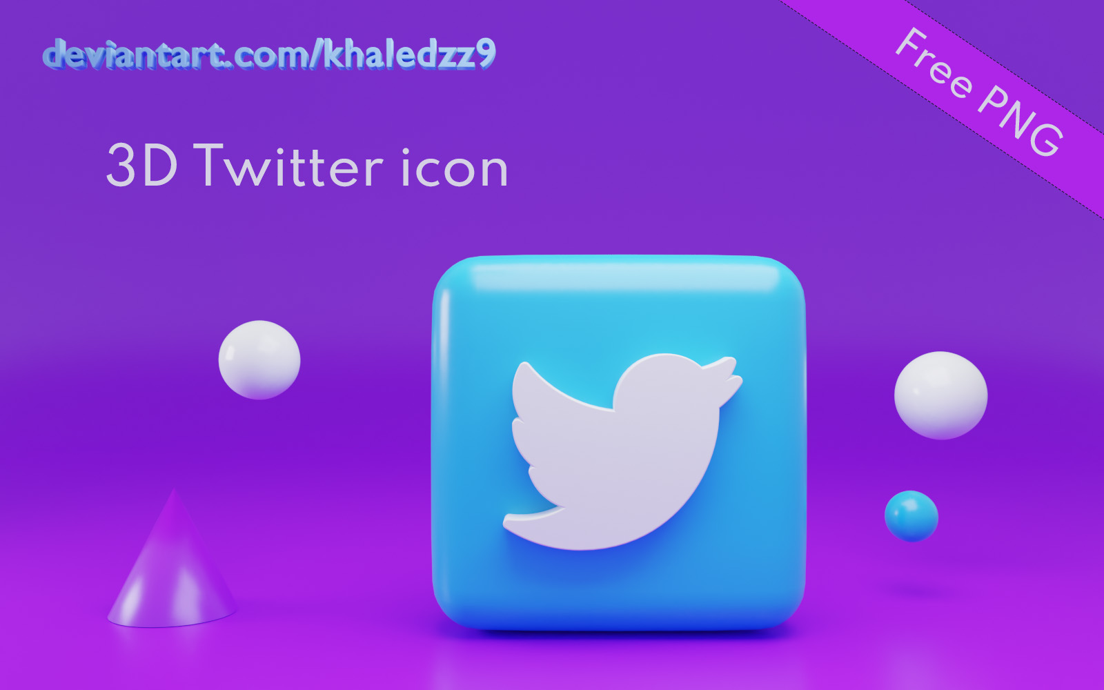 3D Twitter Icon - Free PNG by khaledzz9 on DeviantArt