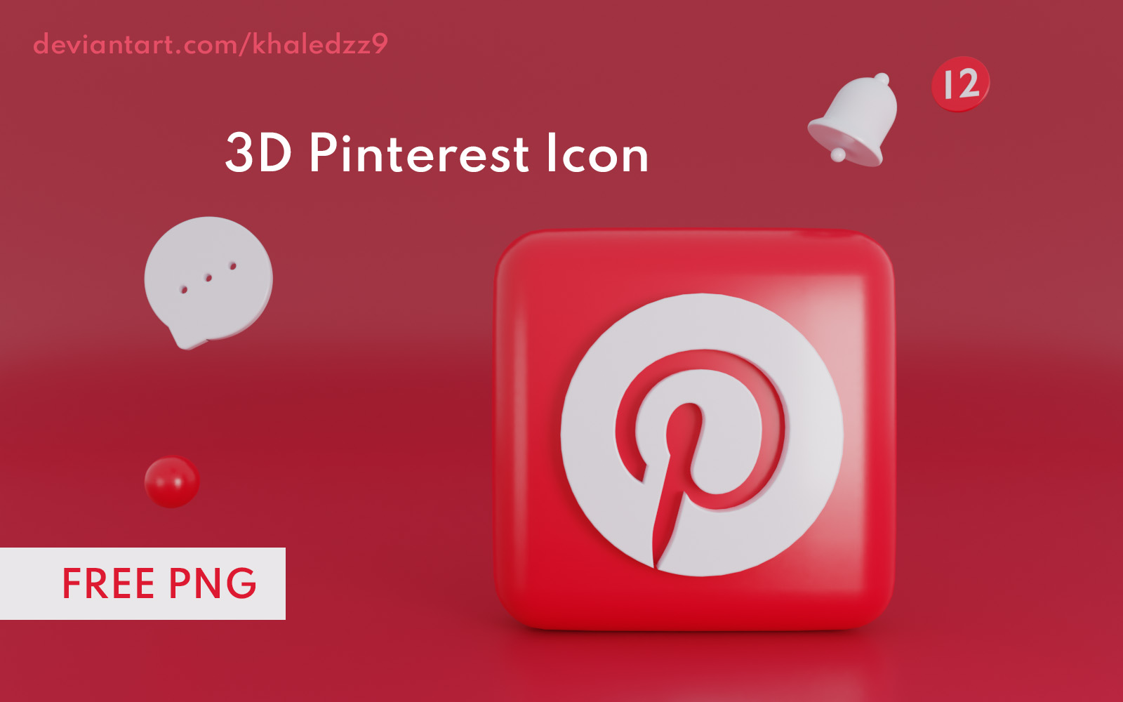 3D Pinterest Icon PNG by khaledzz9 on DeviantArt