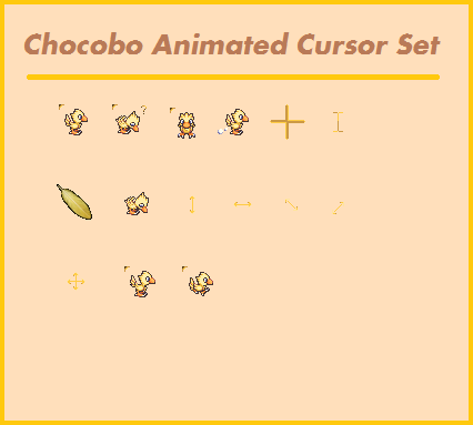 Chocobo Animated Cursor Set by Hunny4 on DeviantArt