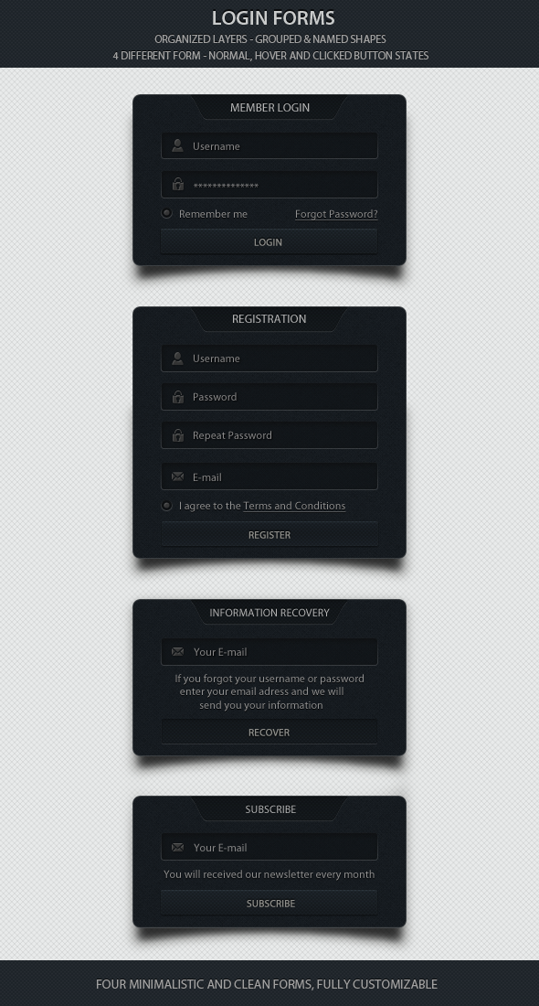 Free Login Forms PSD by dant3x on DeviantArt
