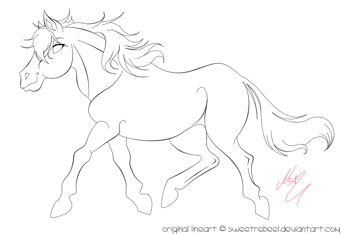 free mare lineart by sweetrebeel on DeviantArt
