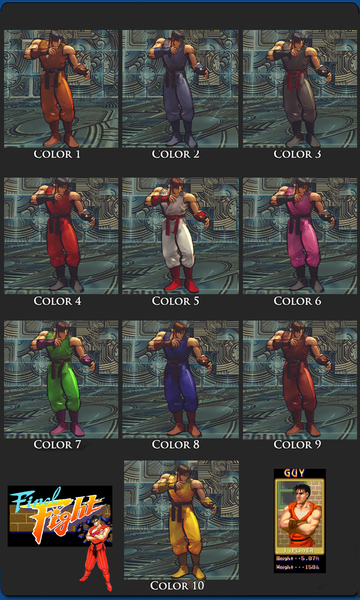 SSIV Guy Final Fight Retro 10 color pack 1.1 by monkeygigabuster on ...
