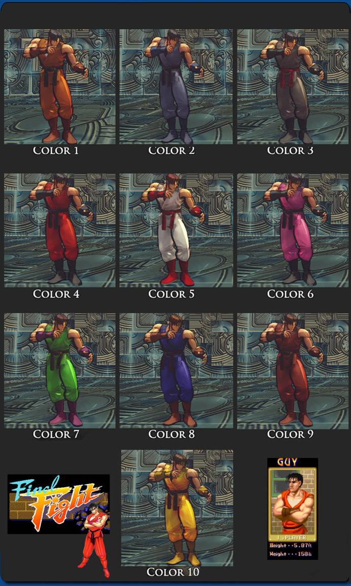 SSIV Guy Final Fight Retro 10 color pack 1.1 by monkeygigabuster on ...