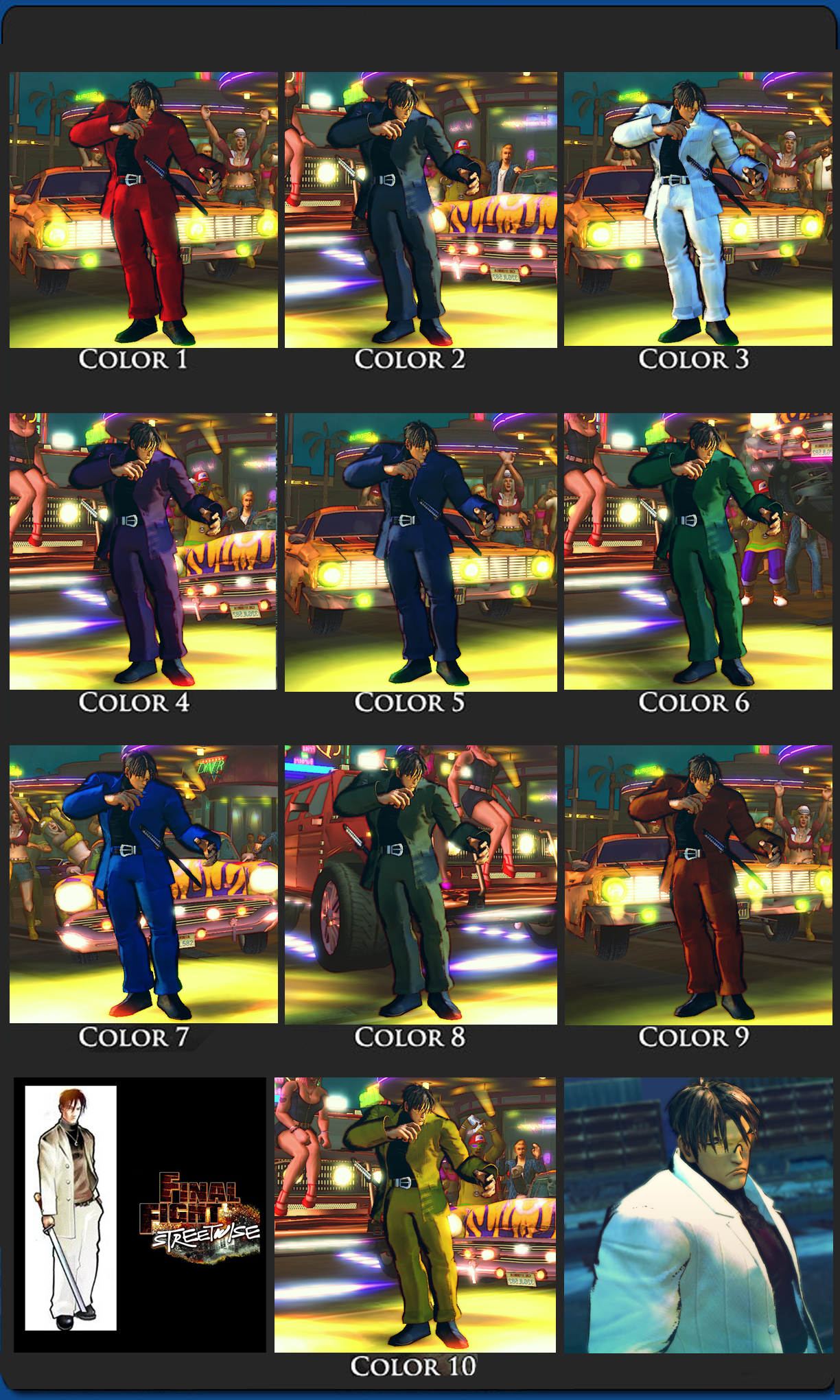 SSFIV Yakuza Guy FFSW 10 color pack by monkeygigabuster on DeviantArt