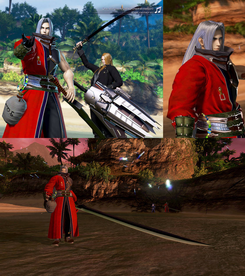 DFFNT mod FFX Auron outfit for Sephiroth by monkeygigabuster on DeviantArt