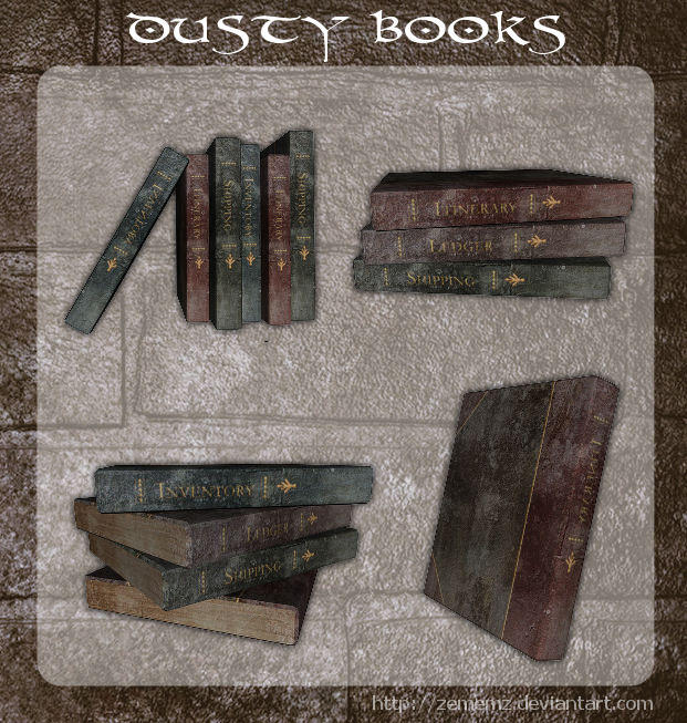 3D Dusty Books by zememz on DeviantArt