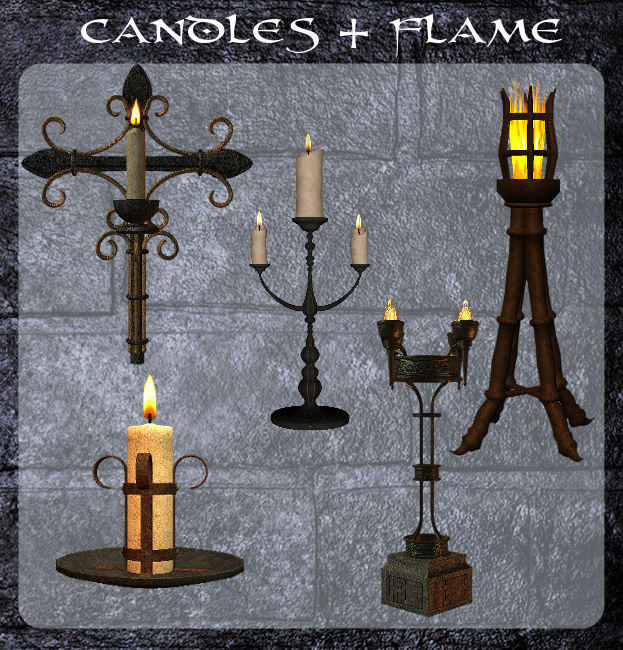 3D Candles and Flame by zememz on DeviantArt