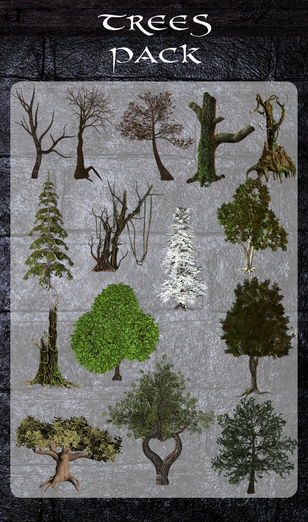 3D Trees Pack by zememz on DeviantArt