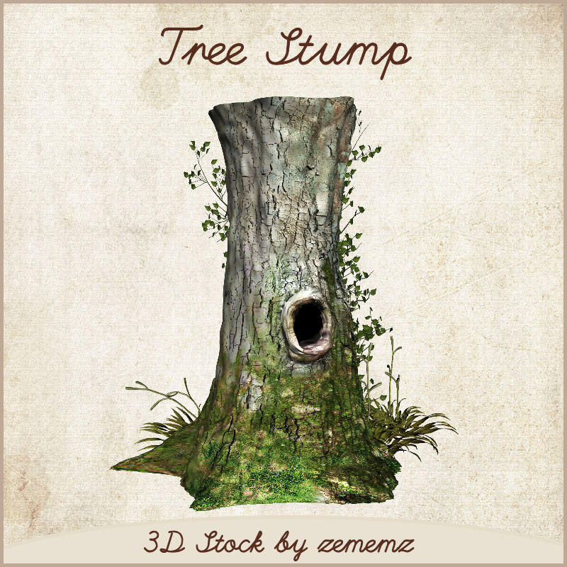 3D Tree Stump by zememz on DeviantArt