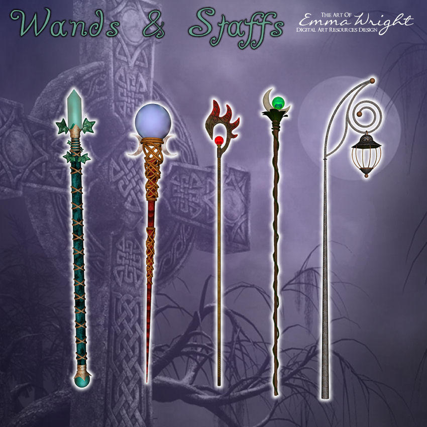 Wands n Staffs by zememz on DeviantArt