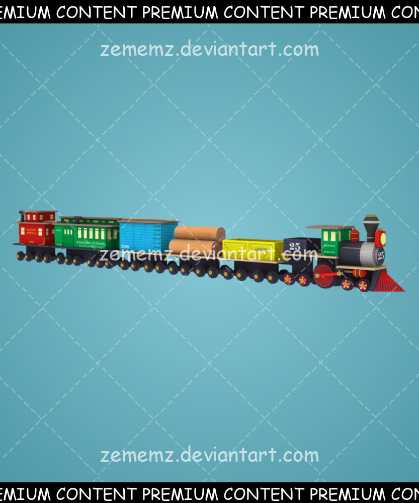 Toy Train 001 - Premium Content by zememz on DeviantArt