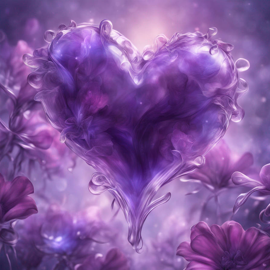 Purple floral Heart by Deviantones1 on DeviantArt