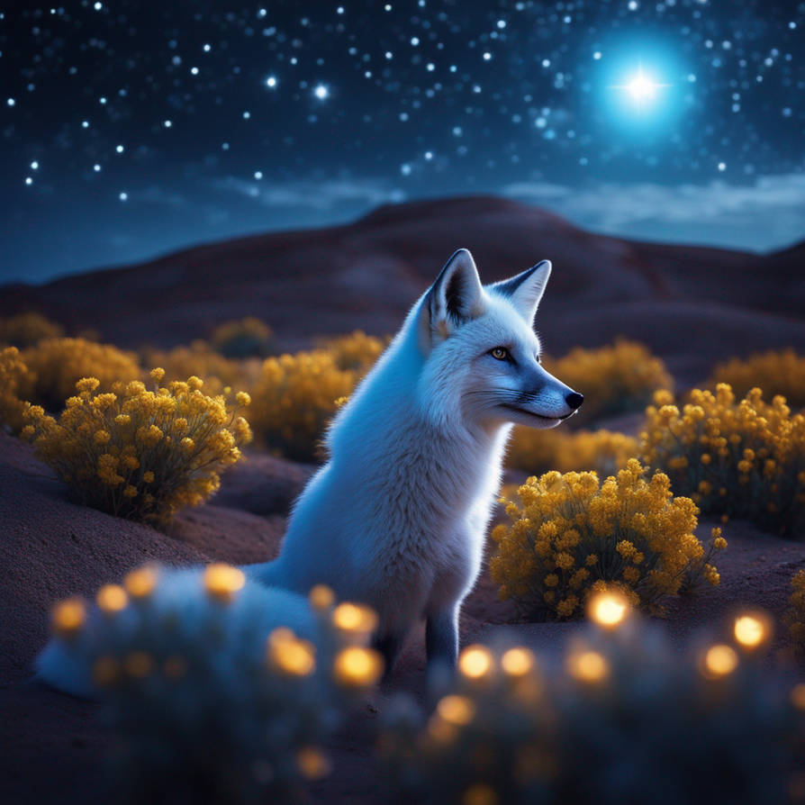 Desert fox in a flower field by Deviantones1 on DeviantArt