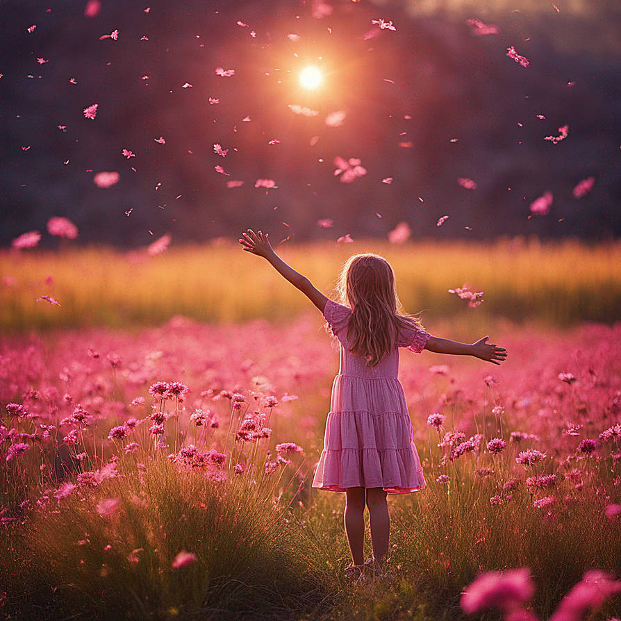 Playing in the flower field by Deviantones1 on DeviantArt