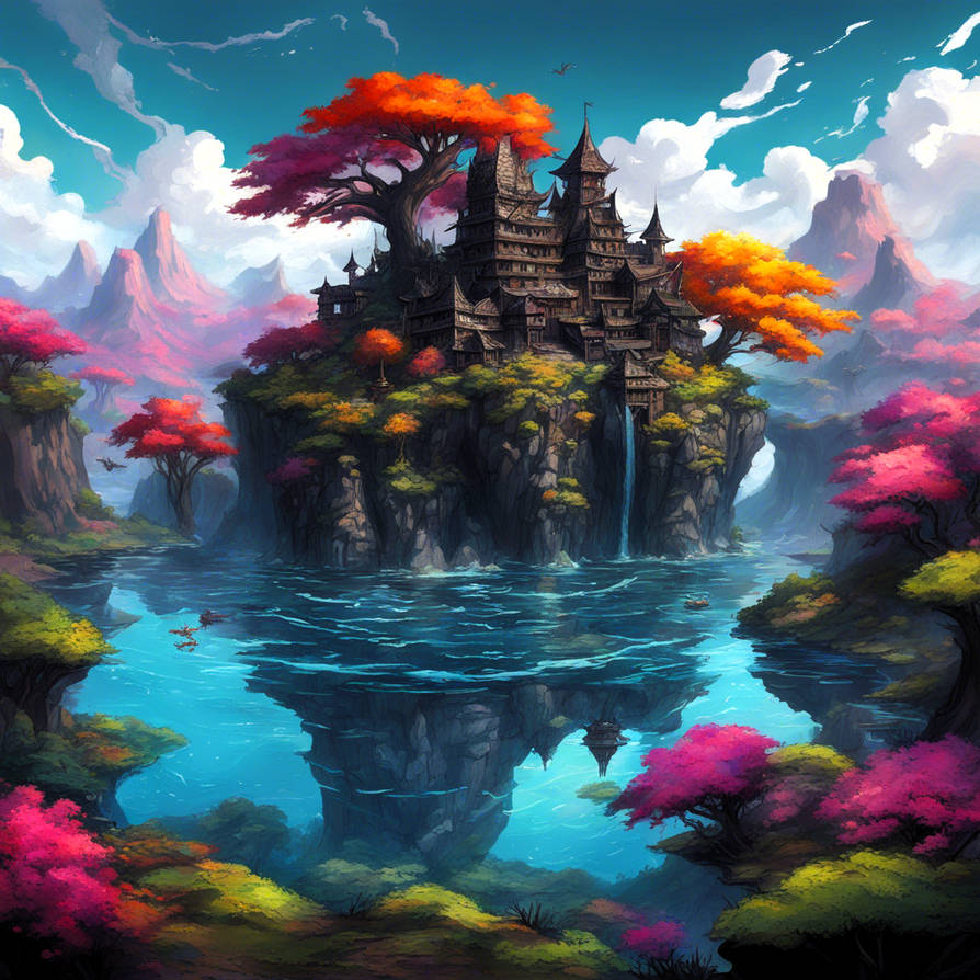 Island castle by Dreamworkart on DeviantArt