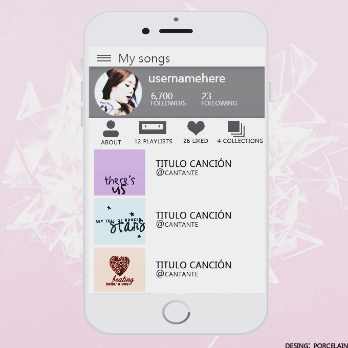 8TRACKS MUSIC [PSD] TEMPLATE Porcelain by ItsPorcelain on DeviantArt